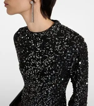 Simkhai Safia Sequin Mini Dress - Black