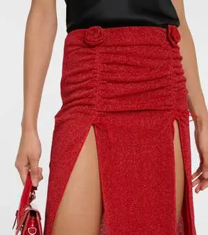 Oseree Lumière Midi Skirt - Red