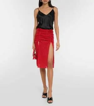 Oseree Lumière Midi Skirt - Red