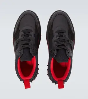 CHRISTIAN LOUBOUTIN Astroloubi Leather And Suede Sneakers - Black
