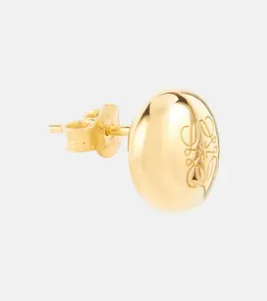 Loewe Anagram Pebble Sterling Silver Stud Earrings - Gold