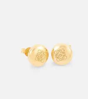 Loewe Anagram Pebble Sterling Silver Stud Earrings - Gold