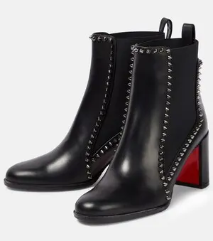 CHRISTIAN LOUBOUTIN Out Line Spikes Leather Ankle Boots