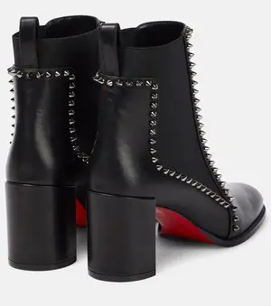 CHRISTIAN LOUBOUTIN Out Line Spikes Leather Ankle Boots