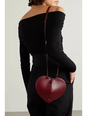Alaïa Le Coeur Leather Shoulder Bag - Burgundy