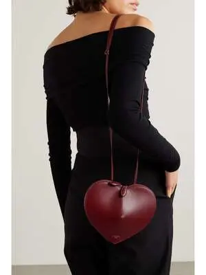 Alaïa Le Coeur Leather Shoulder Bag - Burgundy