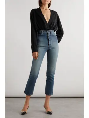 Alaïa Archetypes Hooded Satin-jacquard Bodysuit