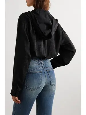 Alaïa Archetypes Hooded Satin-jacquard Bodysuit