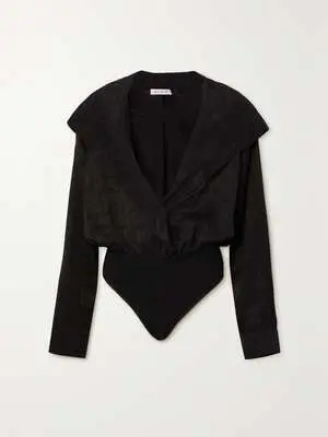 Alaïa Archetypes Hooded Satin-jacquard Bodysuit