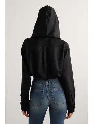 Alaïa Archetypes Hooded Satin-jacquard Bodysuit