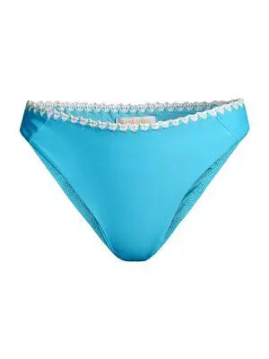 Ramy Brook Iliana Crochet-trimmed Bikini Bottom Pool Side White Crochet Trim
