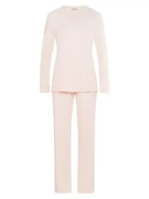 Hanro Mots Cotton 2-piece Pajama Set Crystal Pink