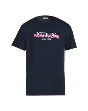 Iceberg Man T-shirt Navy Size S Cotton, Elastane Navy Blue