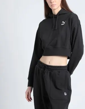 PUMA Cotton Polyester French Terry Cropped Hoodie
