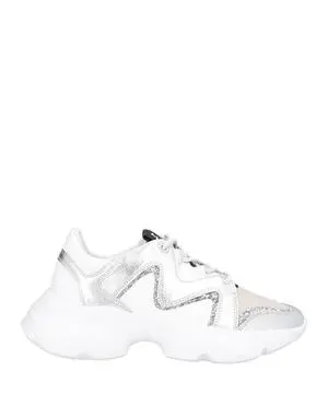 MANILA GRACE Soft Leather And Textile Chunky Sneakers - White