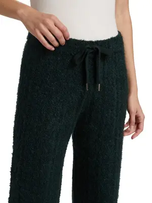 STELLAE DUX Cable-knit Drawstring Sweatpants
