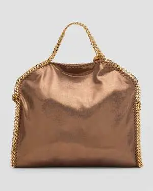 Stella McCartney Stella McCartney Falabella Shimmer Tote Bag - Brown