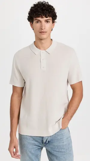Onia Cotton Textured Knit Polo