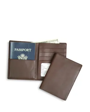 ROYCE NEW YORK Leather Rfid-blocking Passport Case & Wallet