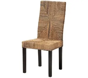 BAXTON STUDIO Laymi Dark Brown Wood And Seagras S Dining Chair - One-color