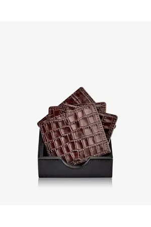 Gigi New York 4 Square Coasters - Black