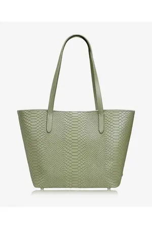 Gigi New York Teddie Embossed Python Leather Tote - Natural
