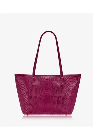 Gigi New York Zip Taylor Embossed Python Tote