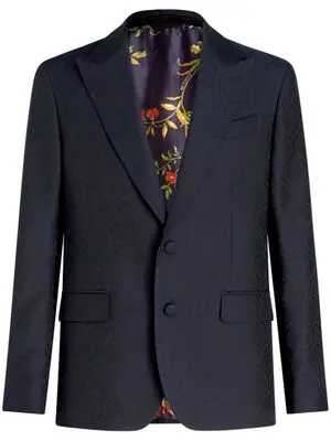 Etro Peak-lapel Single-breasted Blazer - Blue