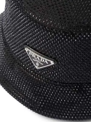 Prada Crystal-embellished Bucket Hat - Black