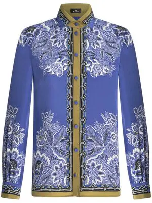 Etro Bandana Print Silk Shirt - Blue