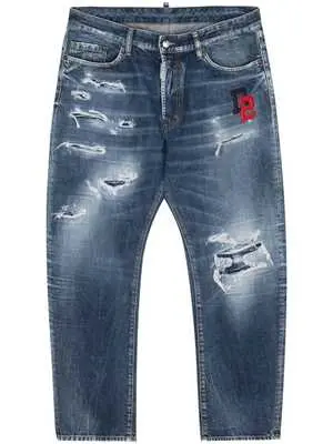 Dsquared2 Ripped Cropped Jeans - Blue