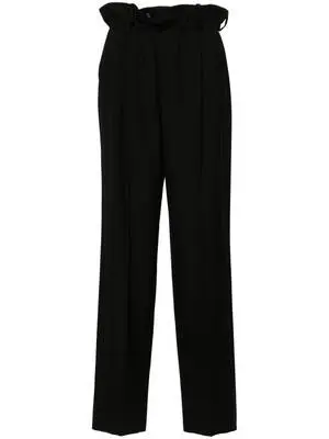 Gucci Paperbag-waist Straight-leg Trousers - Black