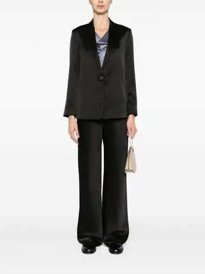 Vince Single-breasted Satin Blazer - Black