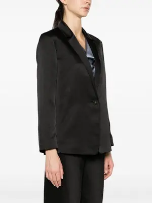 Vince Single-breasted Satin Blazer - Black