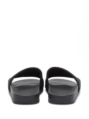 Palm Angels Monogram-embossed Pool Slides - Black