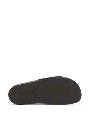 Palm Angels Monogram-embossed Pool Slides - Black