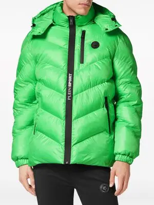 PLEIN SPORT Logo-patch Puffer Jacket - Green