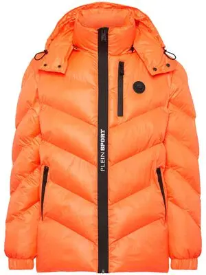 PLEIN SPORT Embroidered Puffer Jacket - Orange
