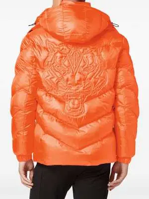 PLEIN SPORT Embroidered Puffer Jacket - Orange
