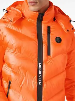 PLEIN SPORT Embroidered Puffer Jacket - Orange