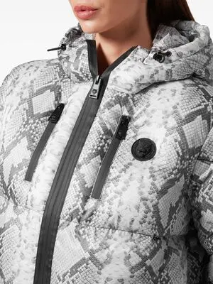 PLEIN SPORT Logo-print Puffer Jacket - Grey