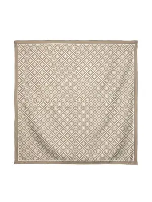 Tory Burch T Monogram Silk Scarf - Neutrals