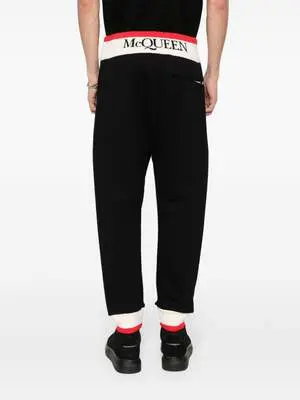 Alexander McQueen Logo-print Strap Cotton Track Pants