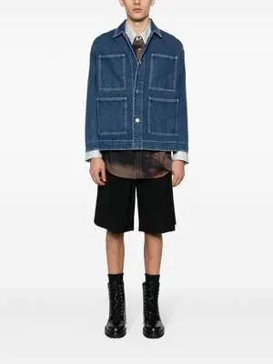 Sunnei Press-stud Denim Shirt Jacket