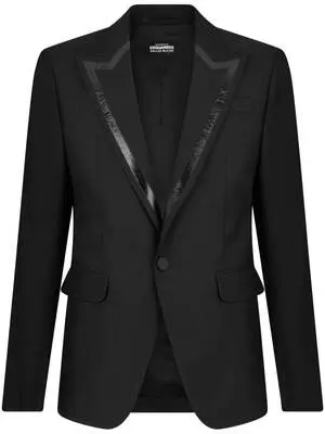 Dsquared2 Contrast-lapel Single-breasted Blazer - Black