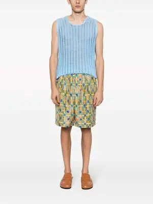 Marni Abstract-print Bermuda Shorts - Green