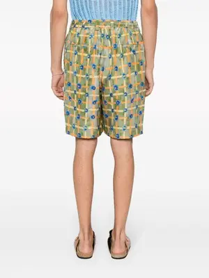 Marni Abstract-print Bermuda Shorts - Green