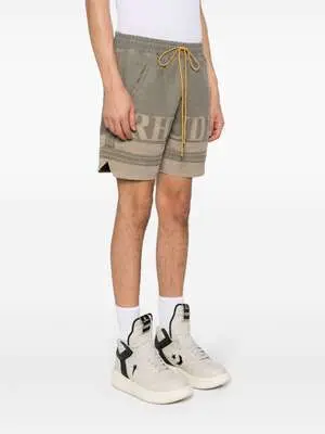 Rhude Logo-appliqué Cotton Shorts