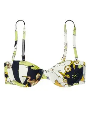 Tory Burch Graphic-print Underwired Bikini Top - Blue