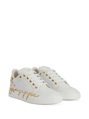 GIUSEPPE ZANOTTI Metallic Leather Sneakers